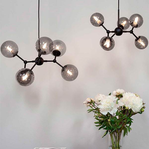 Shop Halo Design Atom lysekrone Ø 57 cm - Smoke/sort