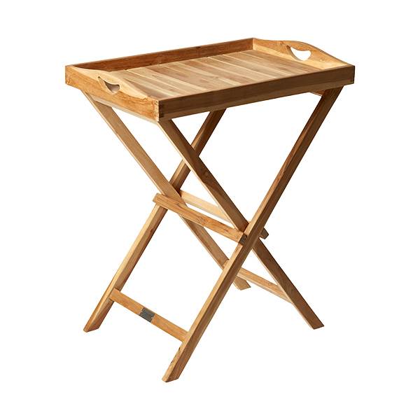 Køb billigt bakkebord i massiv teaktræ her | Fri fragt